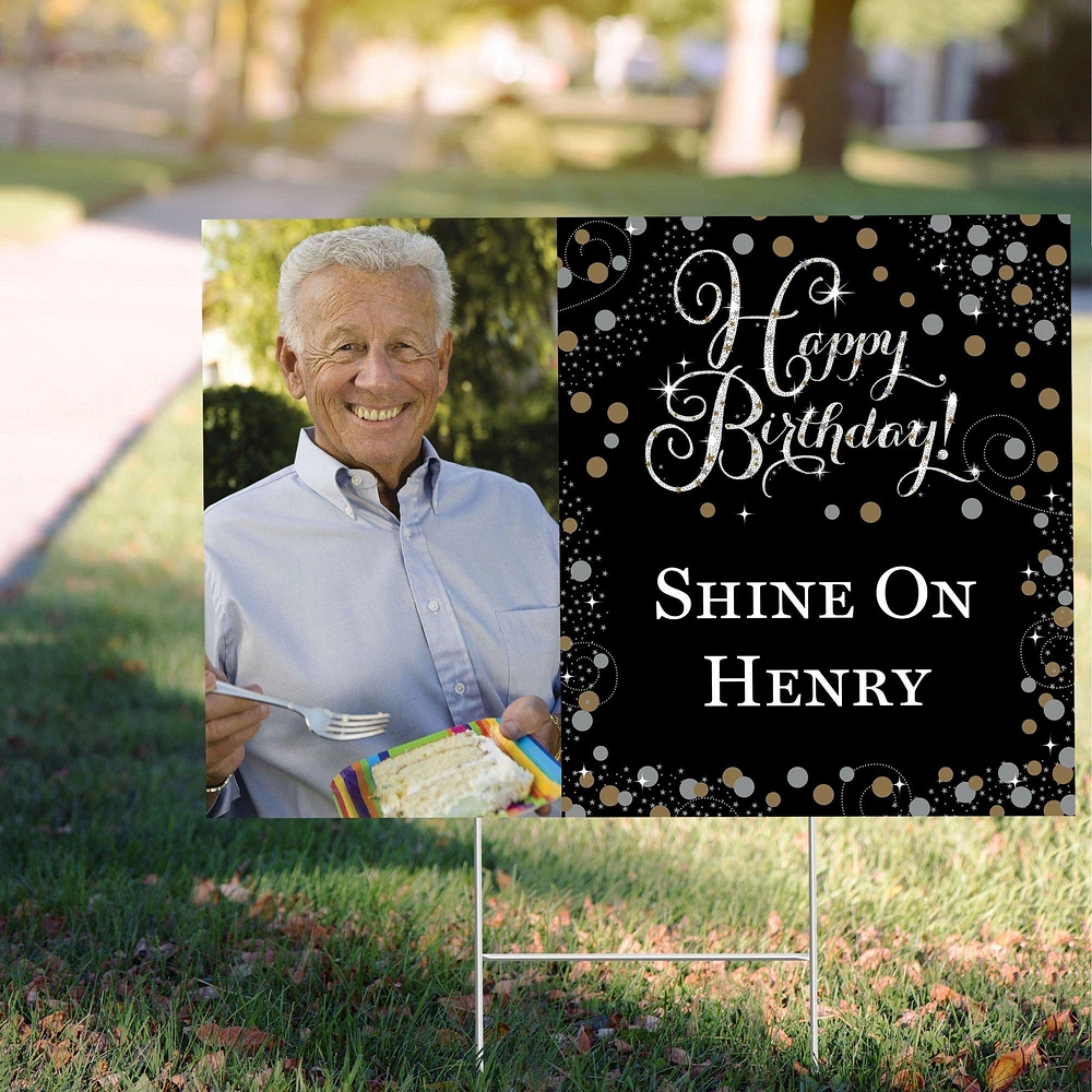 PartyCity Custom Sparkling Celebration Photo Yard Sign | Hamilton Place