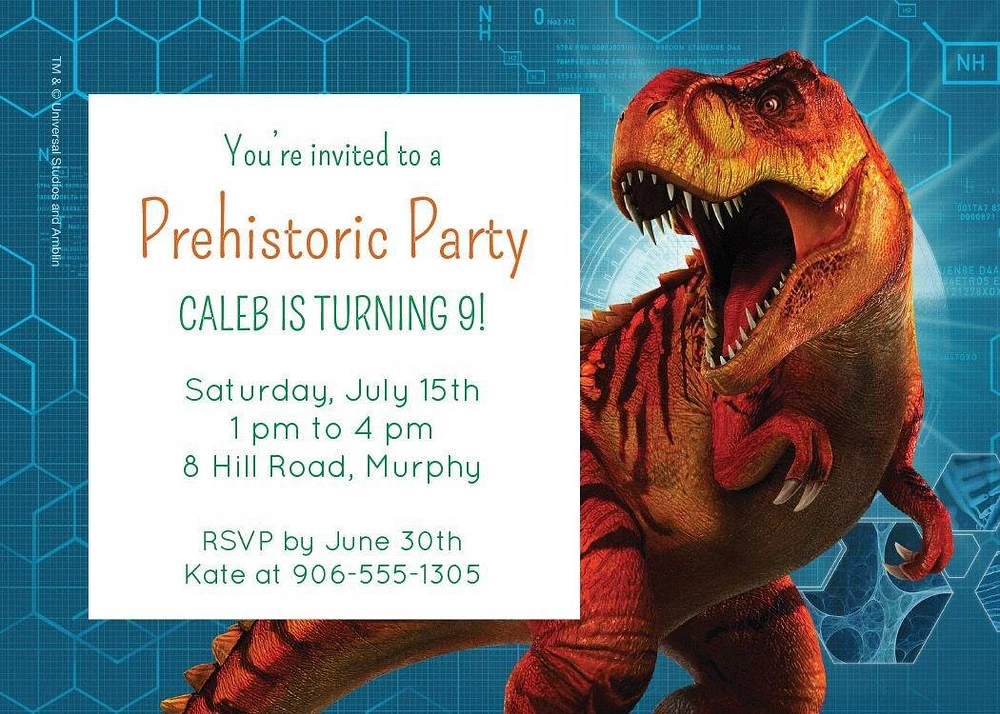 PartyCity Custom Jurassic World Invitations | Hamilton Place