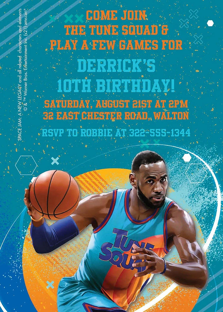 PartyCity Custom Space Jam 2 Cardstock Invitations | Hamilton Place