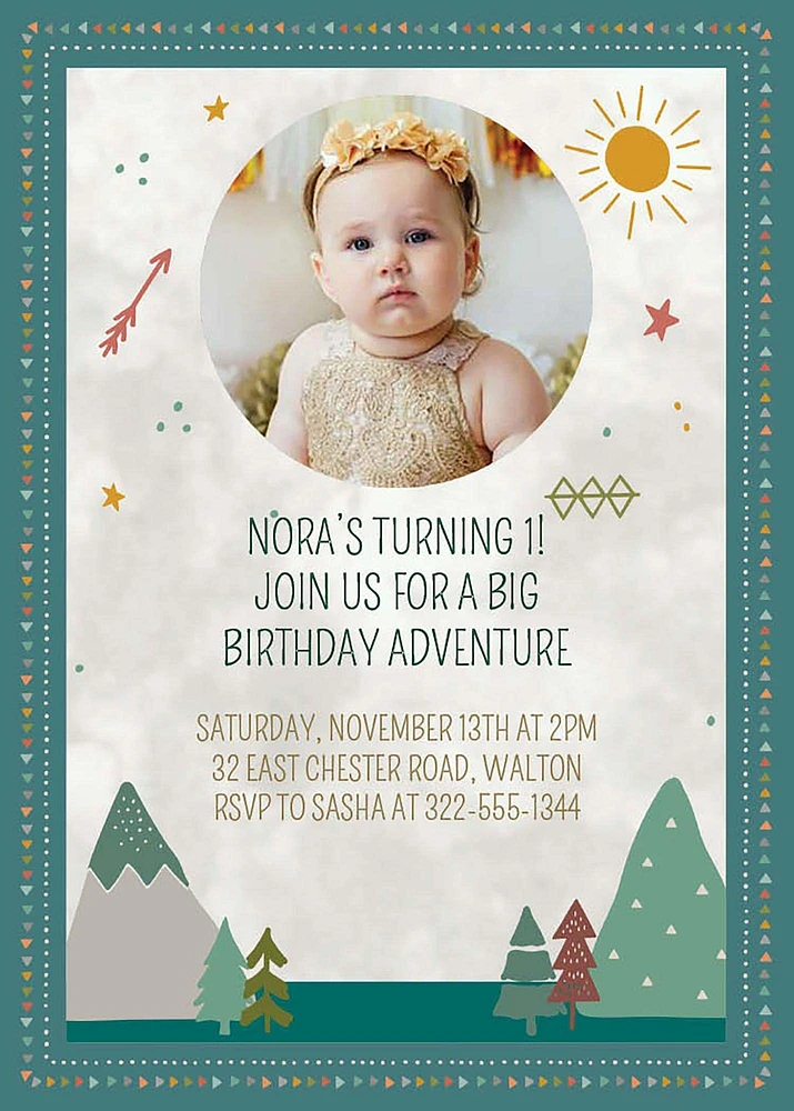 PartyCity Custom Wilderness Cardstock Photo Invitations | Hamilton Place