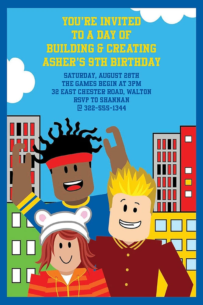 PartyCity Custom Party Town Cardstock Invitations | Hamilton Place