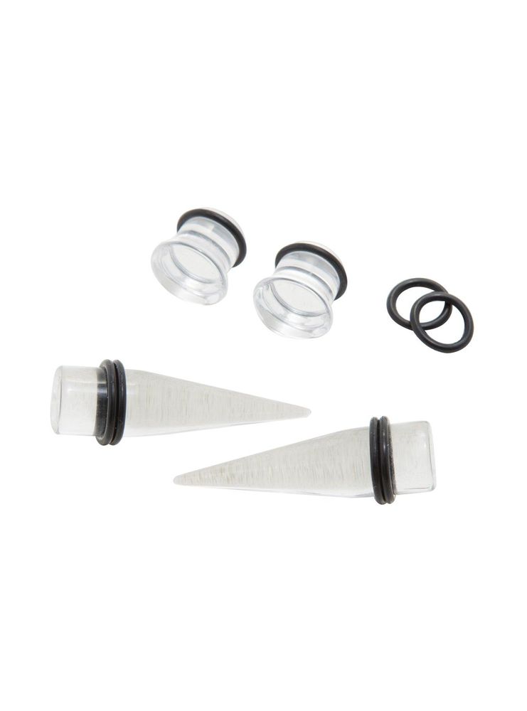 Hot Topic Acrylic Clear Taper & Plug 4 Pack | Hamilton Place