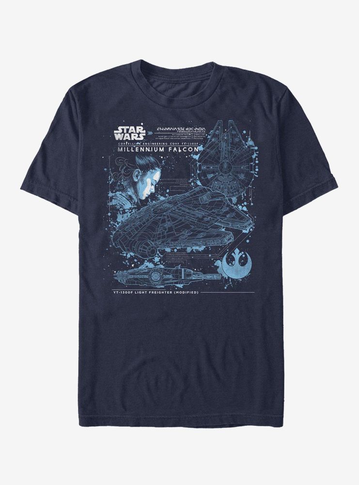 Star Wars Millennium Falcon Plans T-Shirt | Hamilton Place