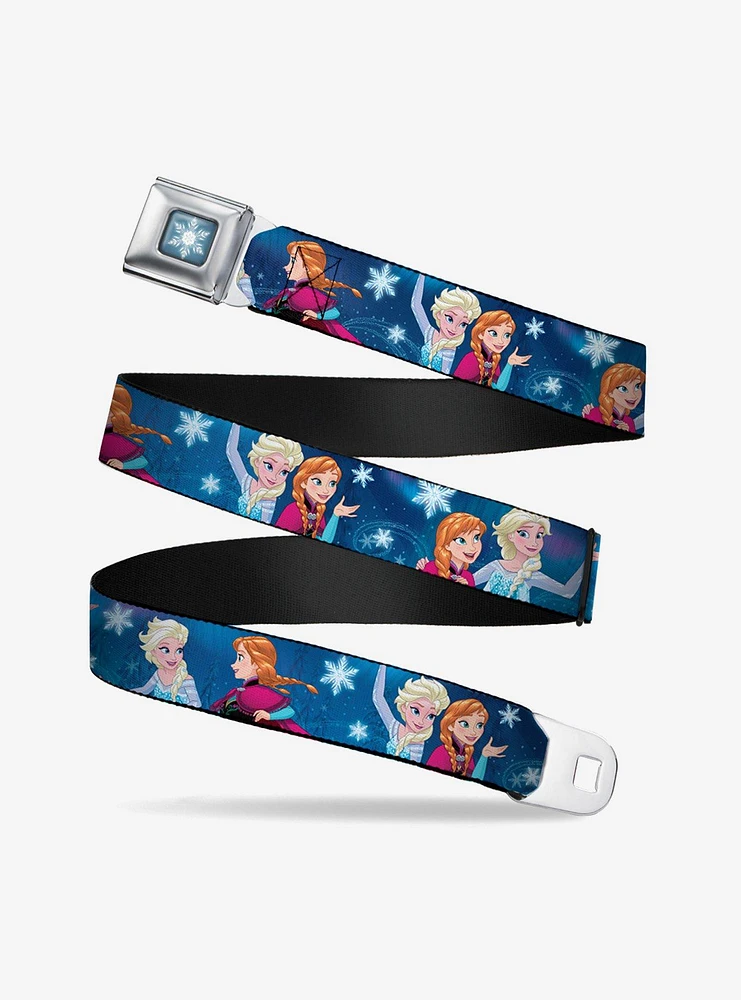 Hot Topic Disney Frozen Elsa Anna Poses Snowflakes Seatbelt Belt ...