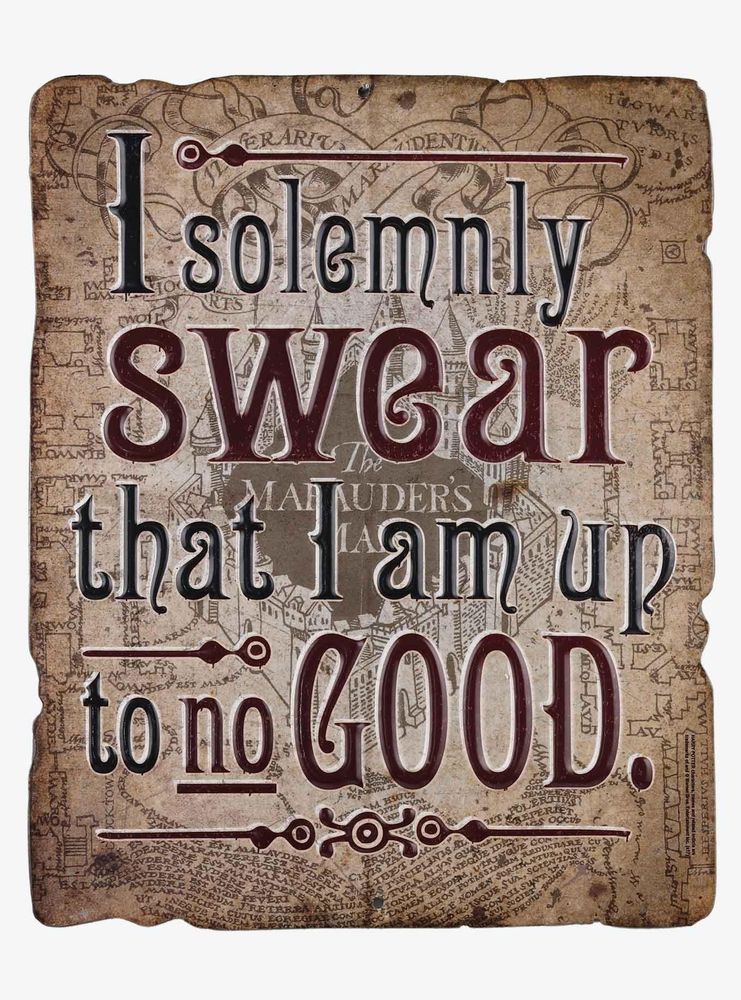 Harry Potter "I Solemnly Swear" Embossed Sign | Hamilton Place