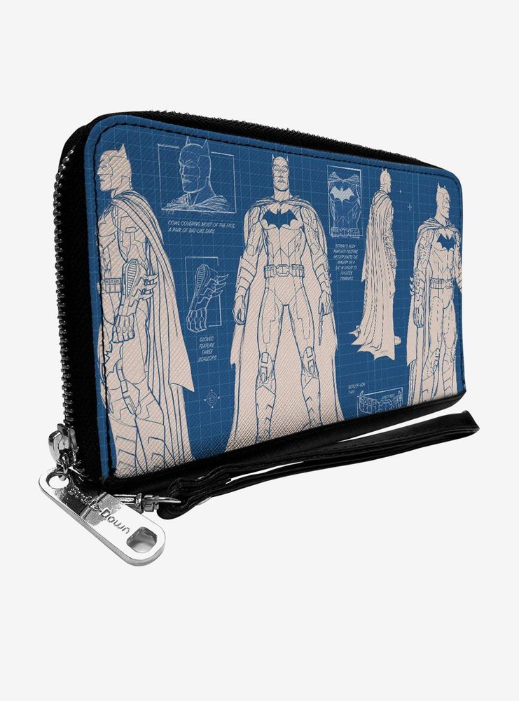 Boxlunch DC Comics Batman Blueprint Tech Poses Womens Zip Around Wallet ...