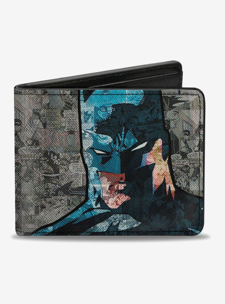 Boxlunch DC Comics Batman Face Comic Scenes Bifold Wallet | Mall of ...