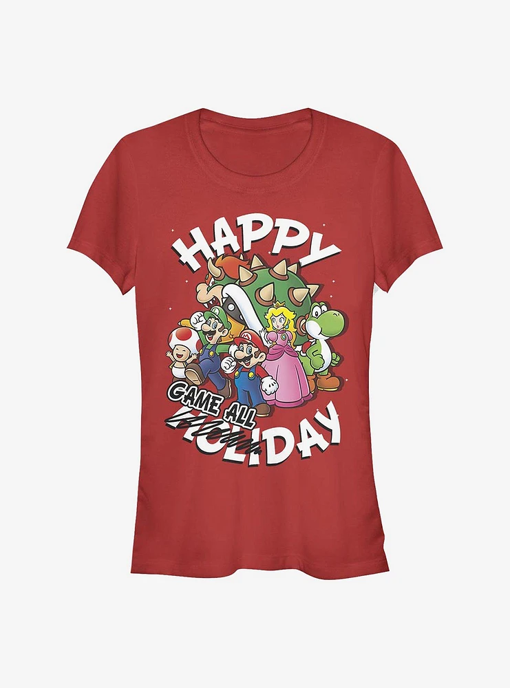 Hot Topic Nintendo Mario Happy Game Day Girls T-Shirt at Mall of ...