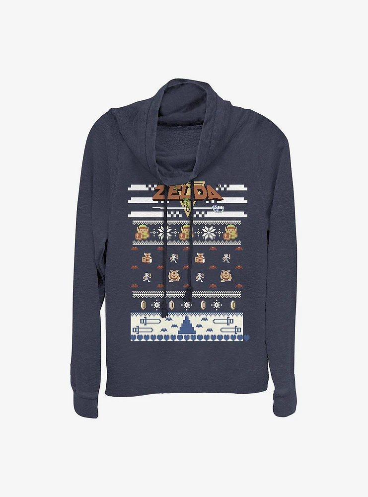 Hot Topic Nintendo The Legend Of Zelda Video Game Cowlneck Long-Sleeve ...