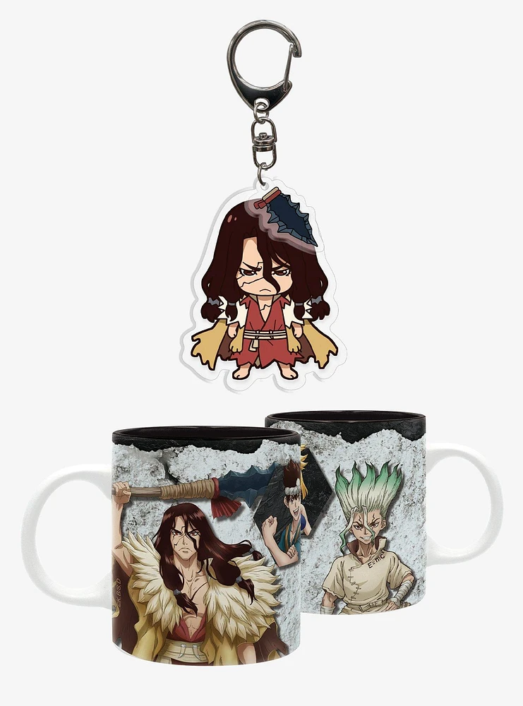 Hot Topic Dr. Stone Tsukasa Mug & Keychain Set | Hamilton Place