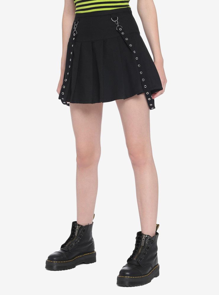Hot Topic Silver Grommet Pleated Suspender Skirt Mall Of America®