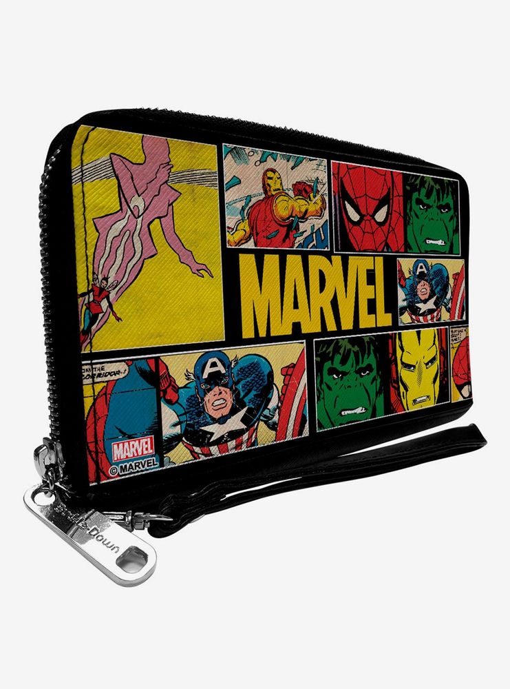 Boxlunch Marvel Comics Retro Comic Panels Blocks Zip Around Wallet ...