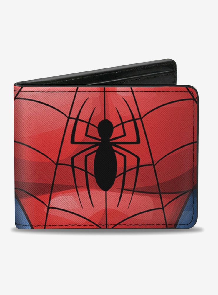 Boxlunch Marvel Spider-Man Evergreen Chest Spider Blue Red Black Bifold ...