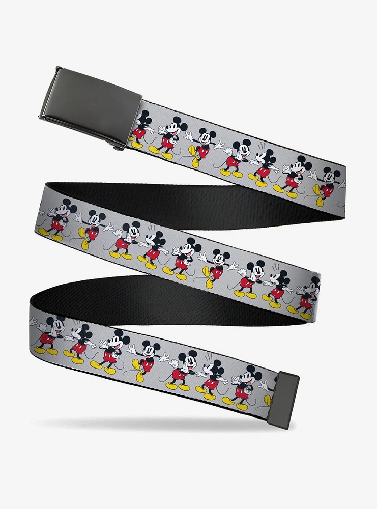 Hot Topic Disney Mickey Mouse Poses Gray Clamp Belt | Hamilton Place