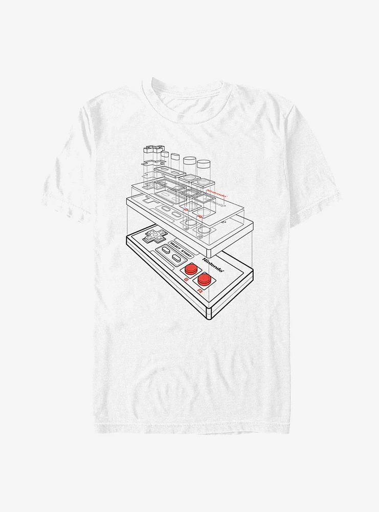 Hot Topic Nintendo Essential Controller Schematic T-Shirt | Hamilton Place