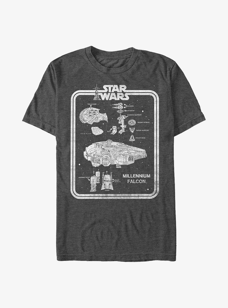 Star wars millennium falcon t shirt store