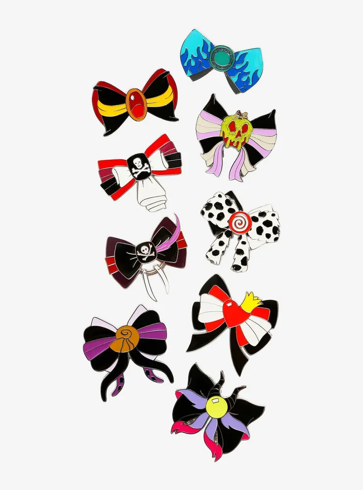 Disney Loungefly Disney Villains Character Bows Blind Box Enamel Pin ...
