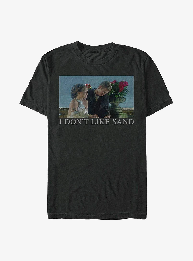 Hot Topic Star Wars Padme And Anakin I Don't Like Sand Meme T-Shirt ...