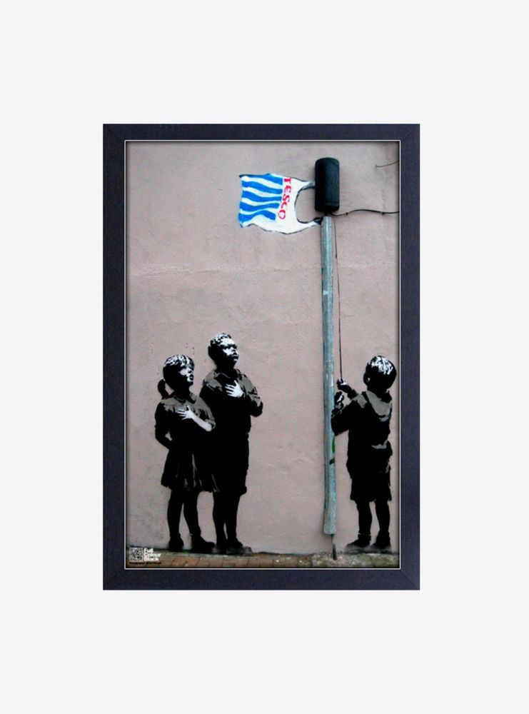 Boxlunch Banksy Tesco Flag Framed Wood Wall Art | Mall of America®