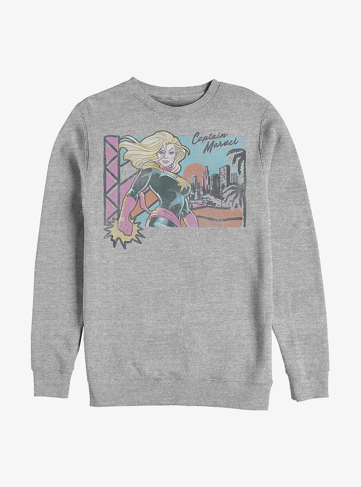 Hot Topic Marvel Captain Los Angeles Sights Crew Sweatshirt | Mall of ...