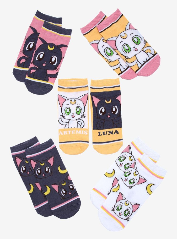 Anime Merch Sailor Moon Chibi Artemis & Luna Character Sock Set ...
