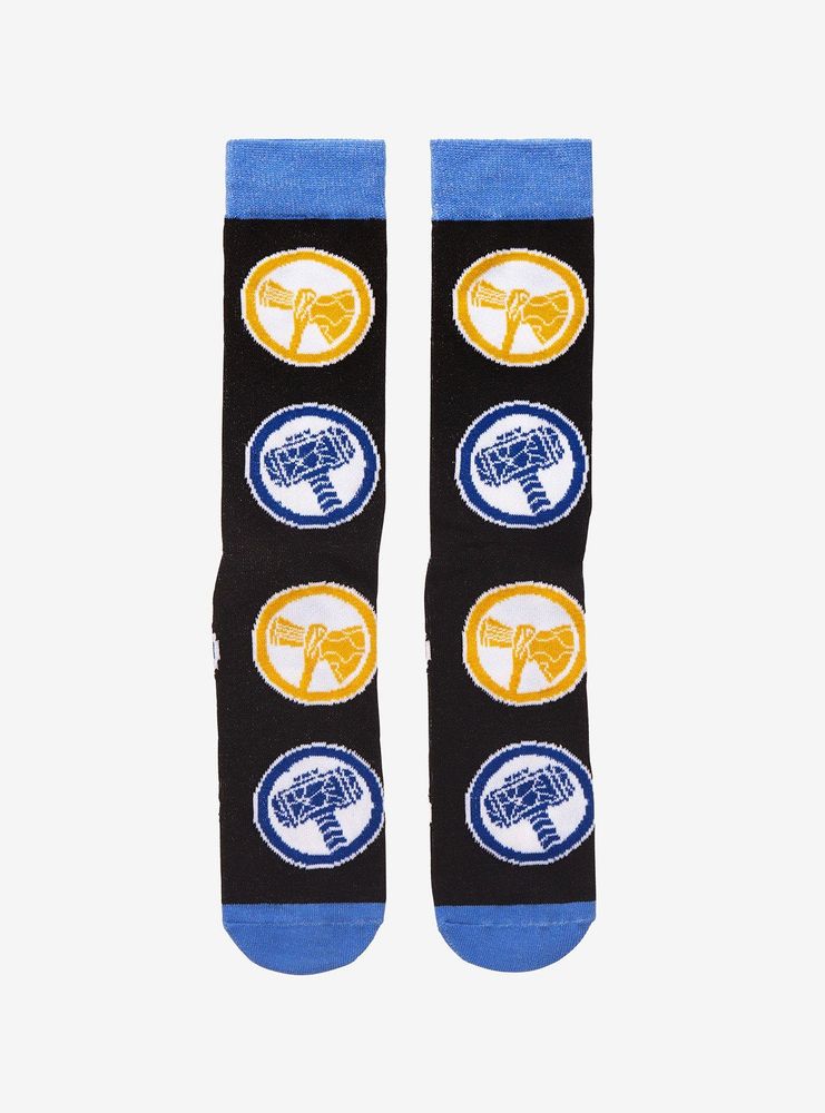 Hot Topic Marvel Thor Love And Thunder Symbols Crew Socks | Mall of ...