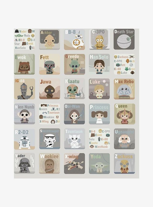 Hot Topic Star Wars Alphabet Peel & Stick Wallpaper at Hamilton Place ...