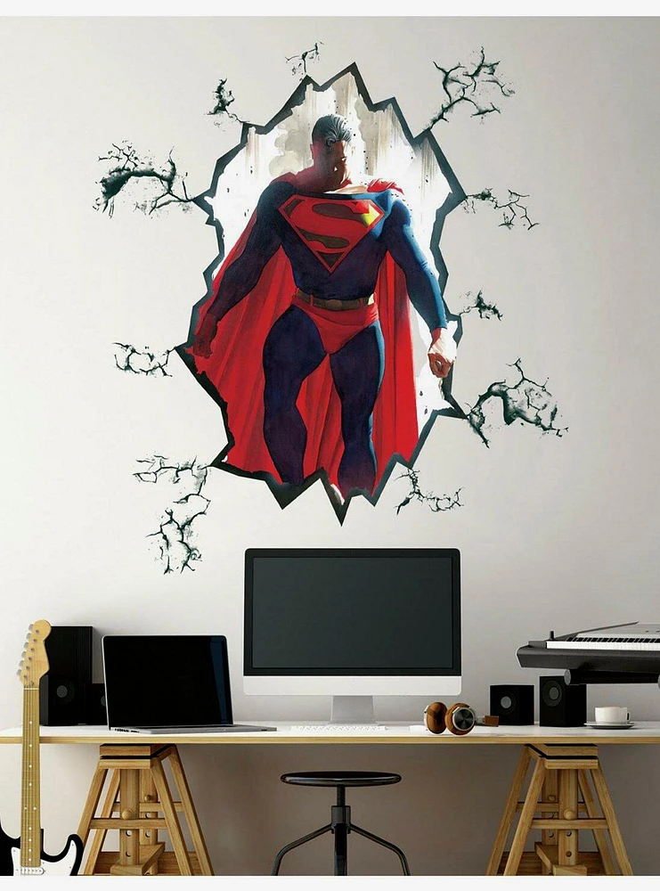 Hot Topic DC Comics Superman Cracked Peel & Stick Giant Wall Decal ...