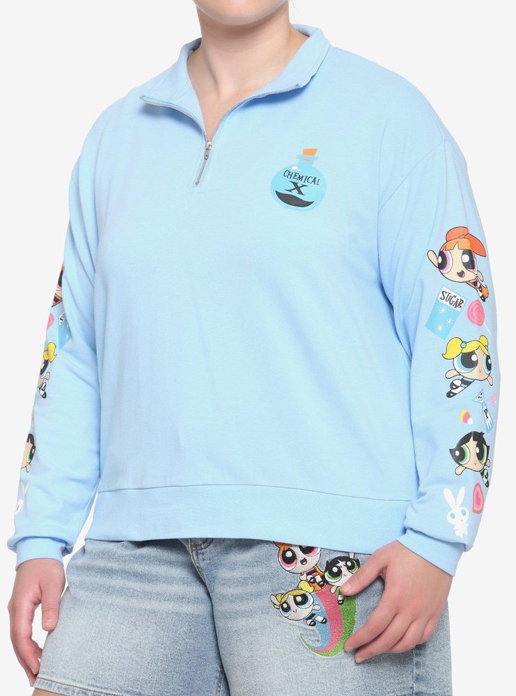 Hot Topic The Powerpuff Girls Half-Zipper Sweatshirt Plus | Mall of ...