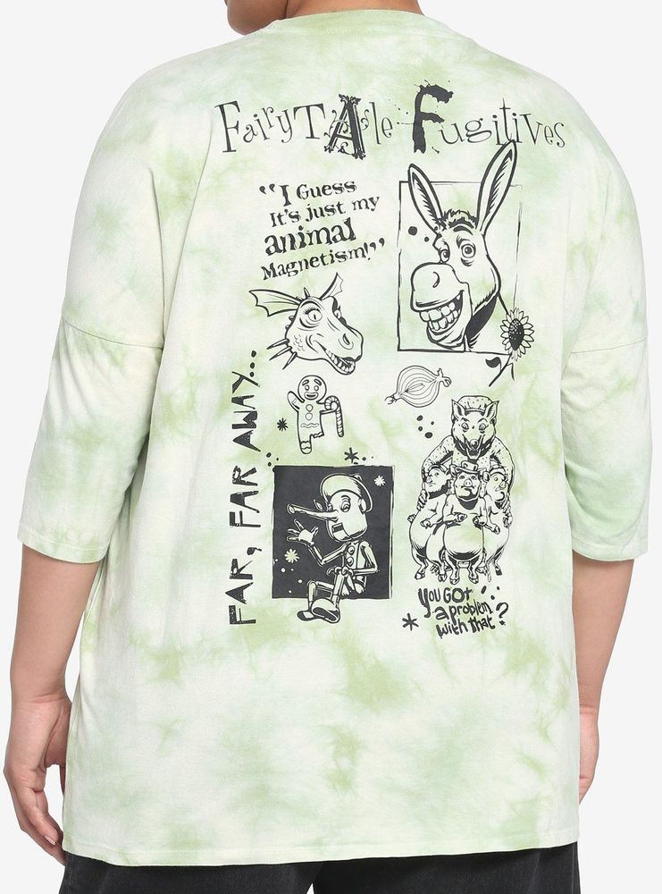 Hot Topic Shrek Fairytale Fugitives Tie-Dye Girls T-Shirt Plus | Mall ...