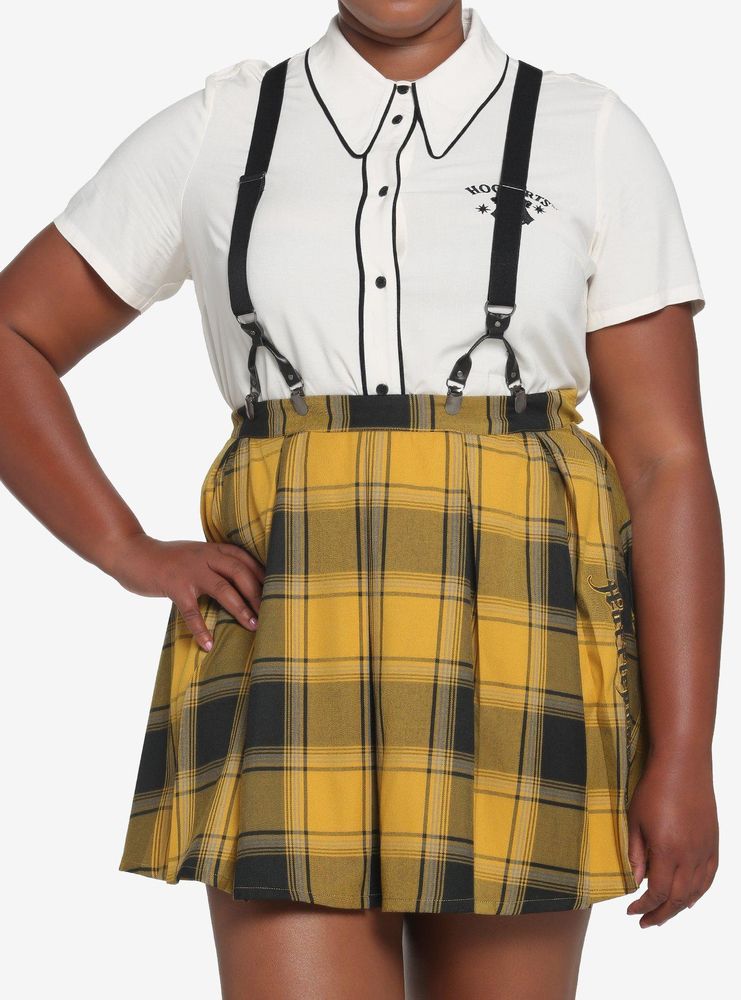 Hot Topic Harry Potter Hufflepuff Pleated Suspender Skirt Plus | Mall ...