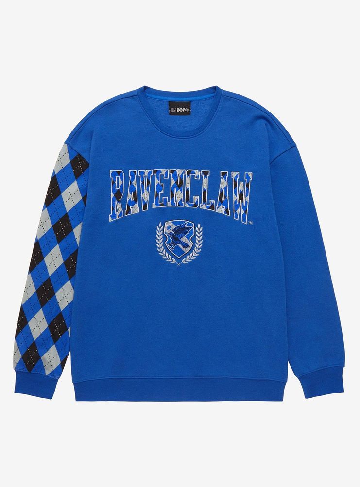 Boxlunch Harry Potter Ravenclaw Argyle Crewneck - BoxLunch Exclusive ...