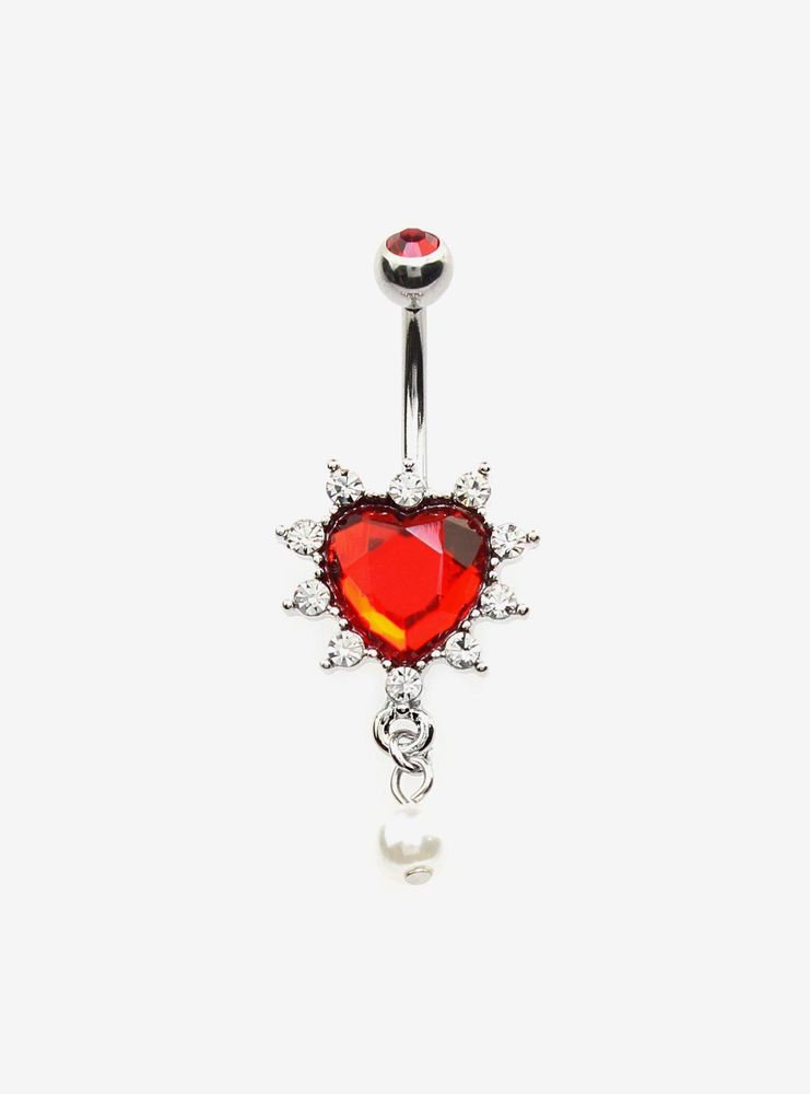 Hot Topic 14G Steel Red Gem Heart Navel Barbell | Mall of America®