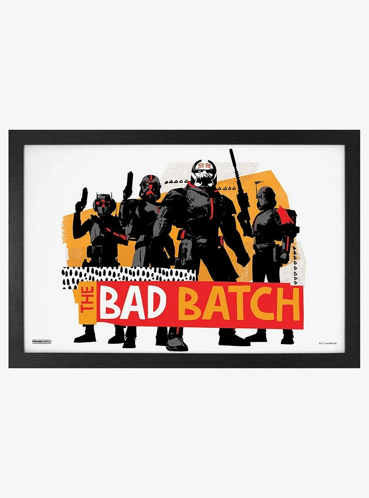 Hot Topic Star Wars The Bad Batch Group Pose Framed Wood Wall Art ...