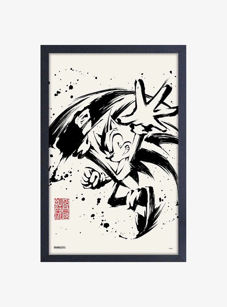 Hot Topic Sonic the Hedgehog Inked Sonic Framed Wood Wall Art ...