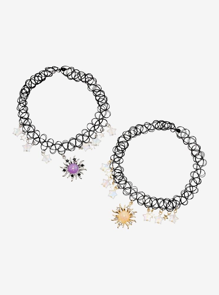 Hot Topic Sun Celestial Charm Best Friend Tattoo Choker Set | Mall of ...