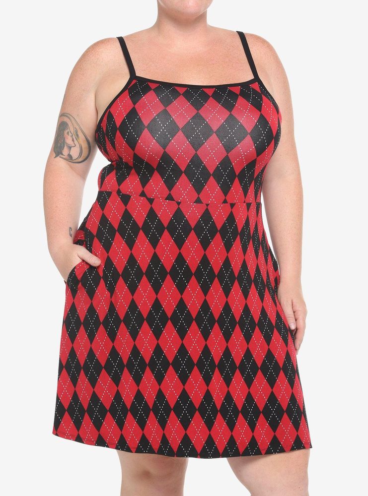 Hot Topic Red & Black Argyle Dress Plus | Mall of America®