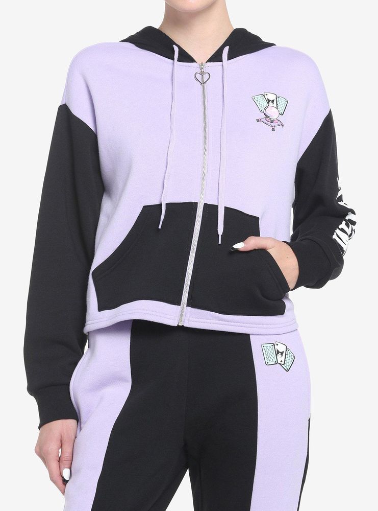 Hot Topic Kuromi Fortune Teller Color-Block Skimmer Girls Hoodie | Mall ...