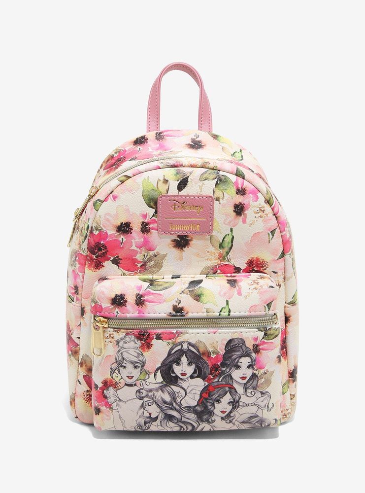 Hot Topic Loungefly Disney Princess Floral Sketch Mini Backpack | Mall ...