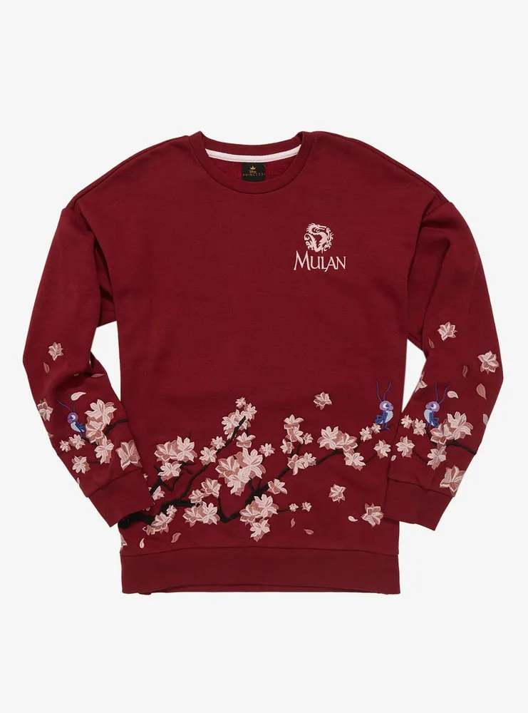 Boxlunch Disney Mulan Embroidered Floral Crewneck - BoxLunch Exclusive ...
