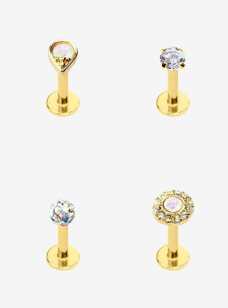 Hot Topic Steel Gold Opal Mandala Labret 4 Pack | Mall of America®