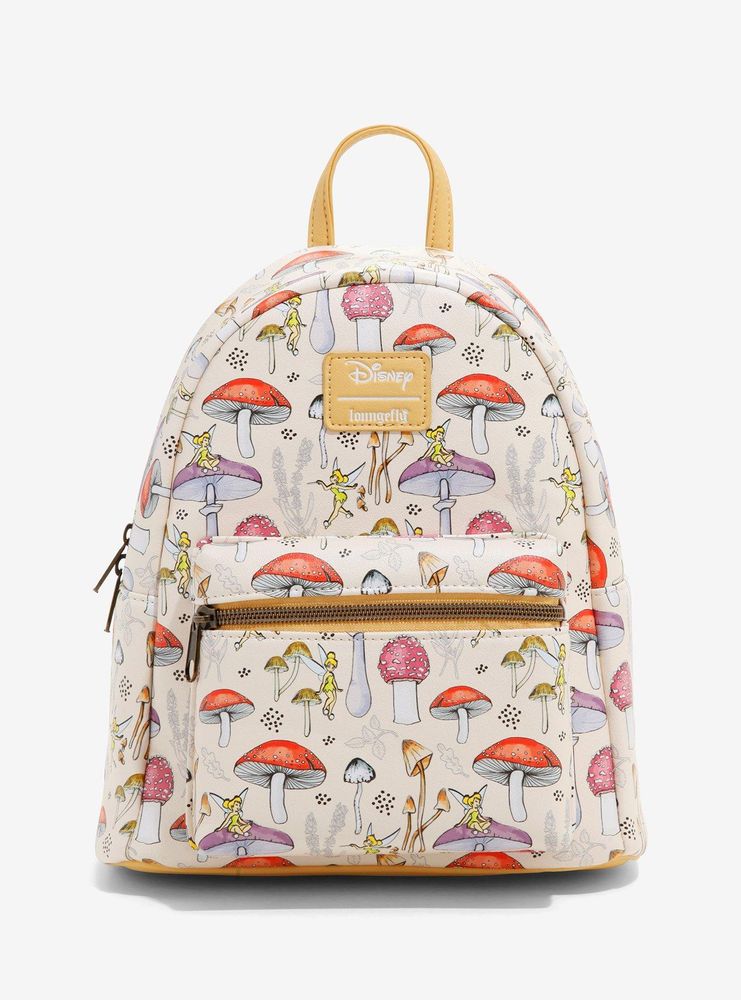 Hot Topic Loungefly Disney Peter Pan Tinker Bell Mushroom Mini Backpack ...