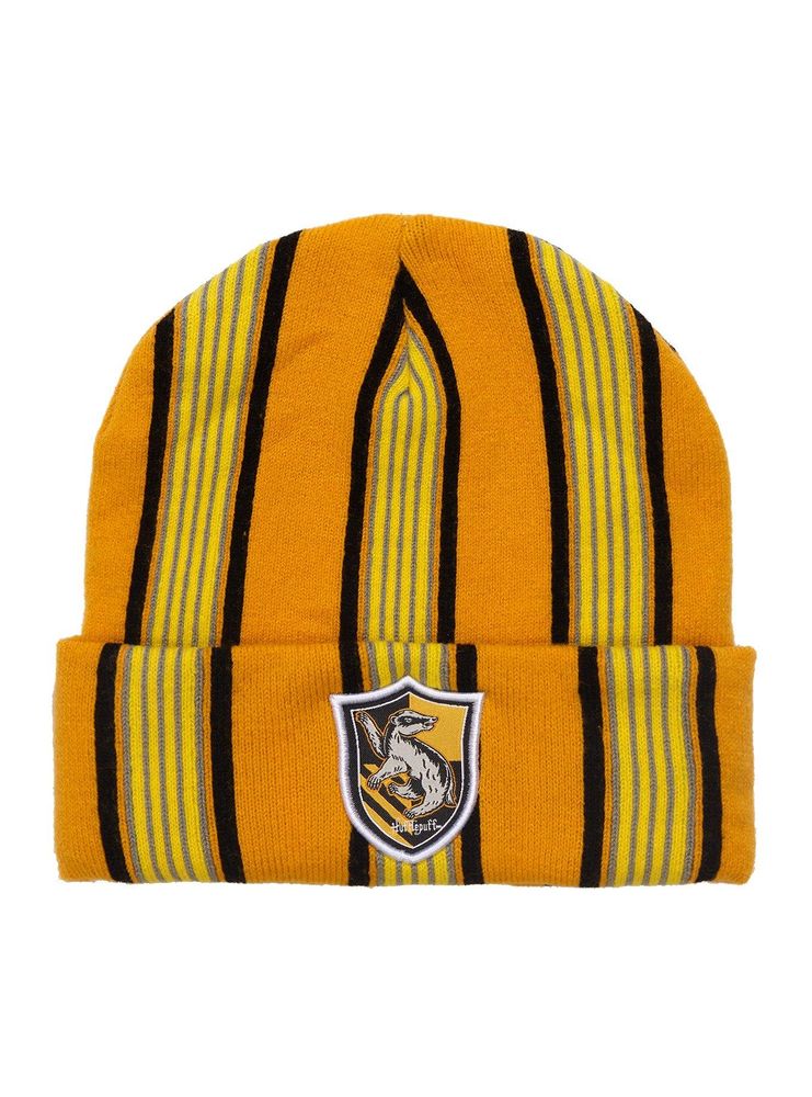Boxlunch Harry Potter Hufflepuff Striped Cuff Beanie - BoxLunch ...
