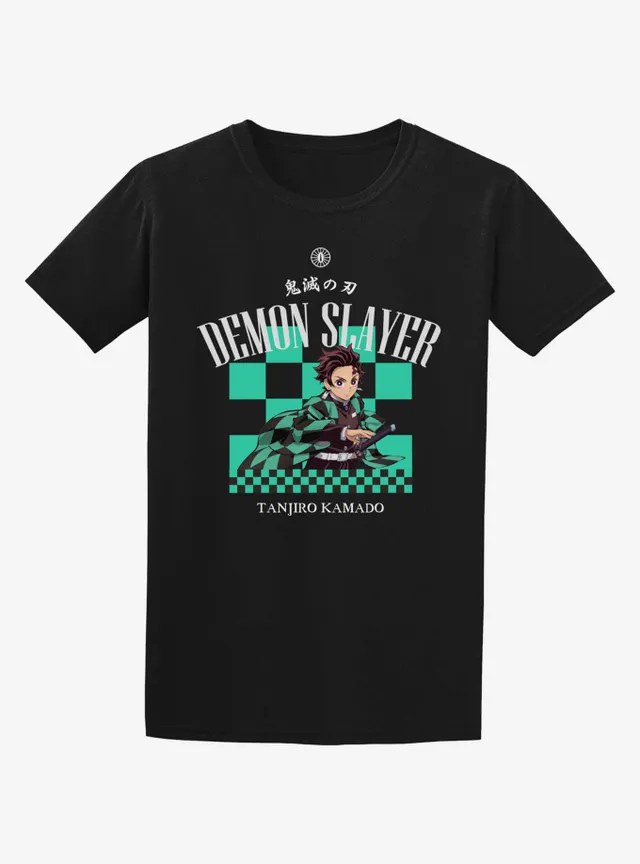 Hot Topic Demon Slayer: Kimetsu No Yaiba Tanjiro Checkered T-Shirt at ...