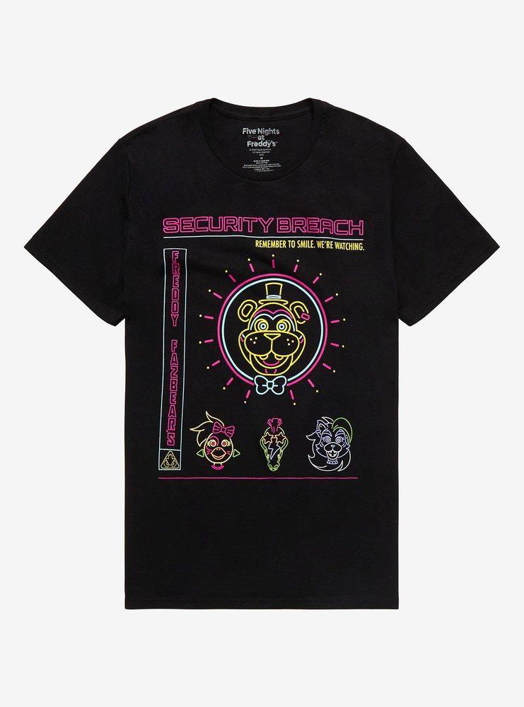 Hot Topic Five Nights At Freddy's: Security Breach Neon T-Shirt | Mall ...