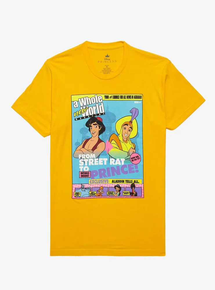 Boxlunch Disney Aladdin Magazine Cover T-Shirt - BoxLunch Exclusive ...