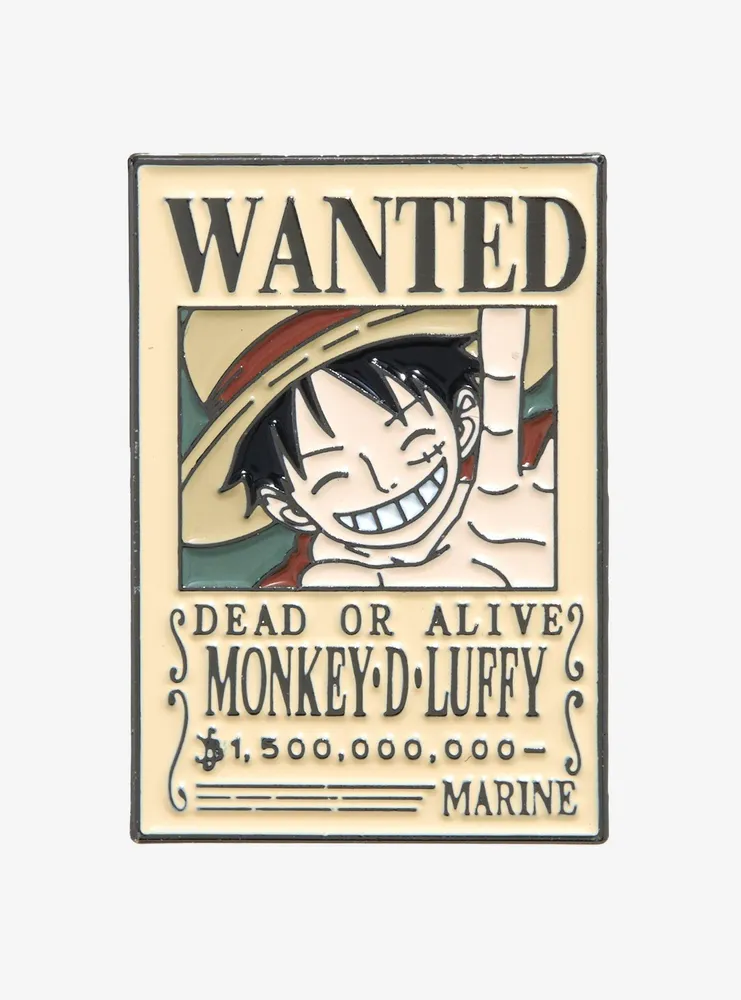 Boxlunch One Piece Monkey D. Luffy Wanted Poster Enamel Pin - BoxLunch ...