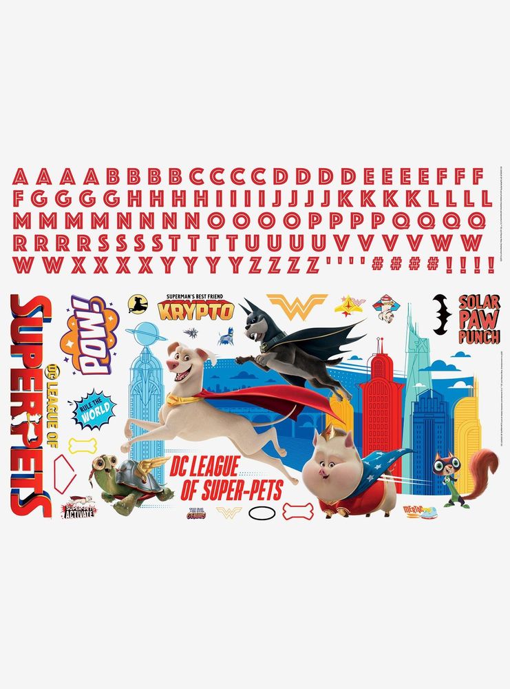 DC Comics DC League Of Super-Pets Peel & Stick Giant Wall Decals ...