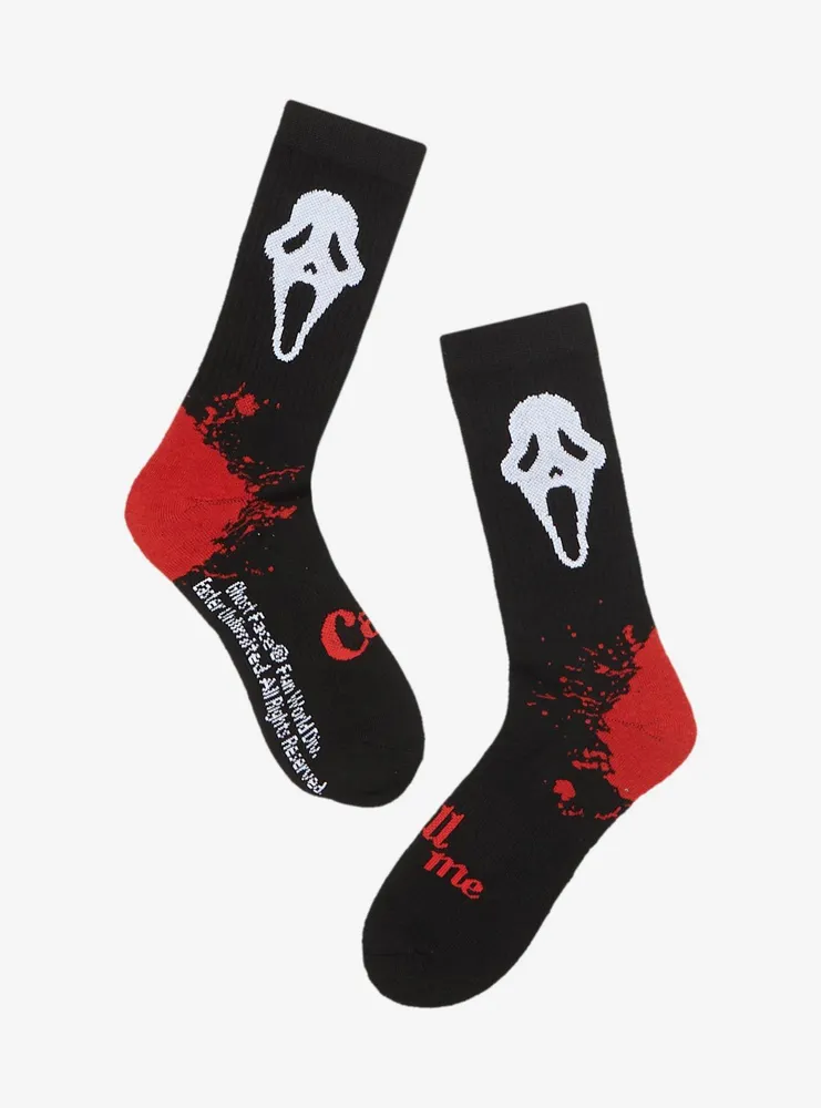 Hot Topic Scream Ghost Face Bloody Heel Crew Socks | Hamilton Place