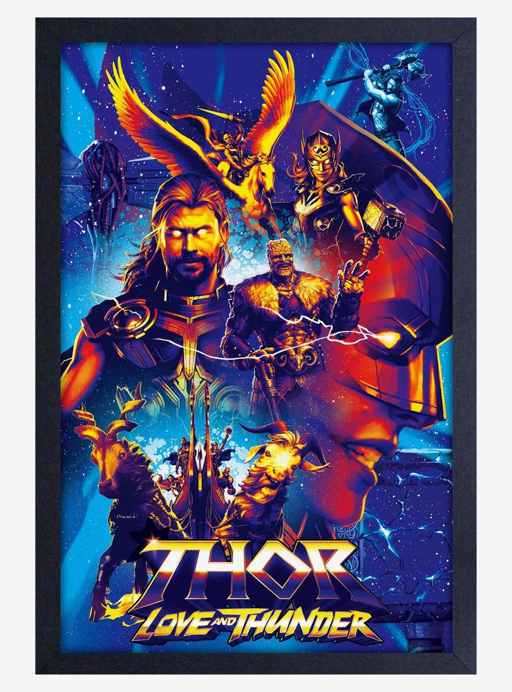 Boxlunch Marvel Thor Love And Thunder Cosmic Framed Wood Poster | Mall ...